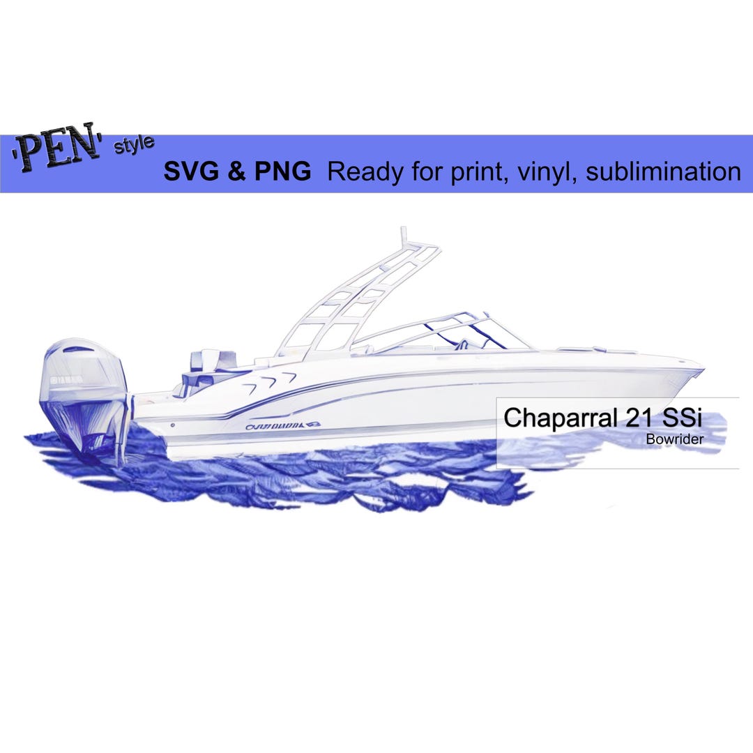 Digital Boat Graphic Drawing - Chaparral 21 Ssi - 'pen' Style. Ready to ...