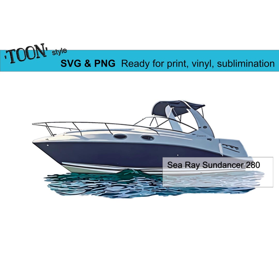 Digital Boat Graphic Drawing - Sea Ray Sundancer 280 - 'toon' Style ...