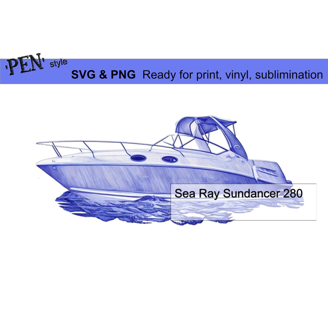 Digital Boat Graphic Drawing - Sea Ray Sundancer 280 - 'pen' Style ...