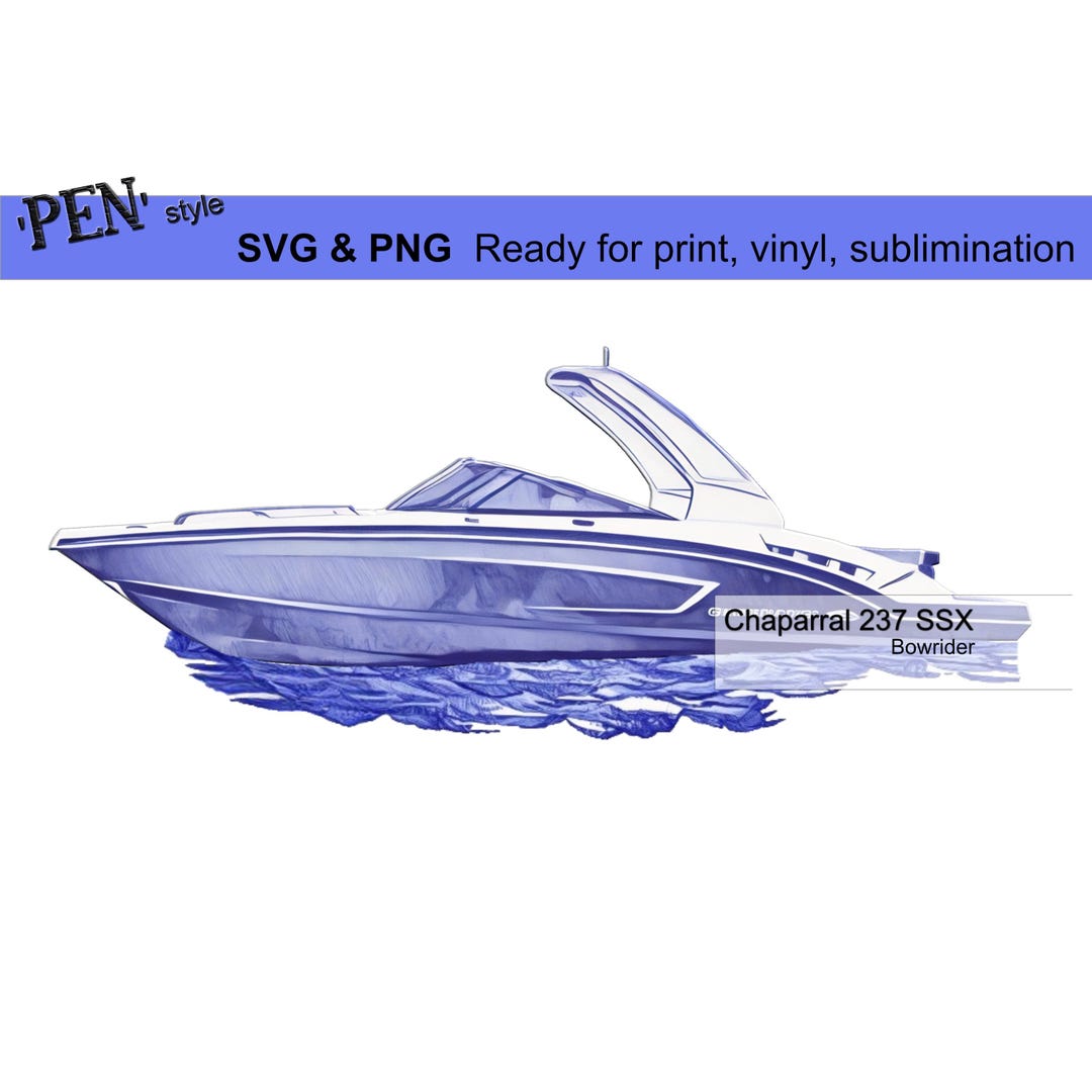 Digital Boat Graphic Drawing - Chaparral 237 SSX - 'pen' Style. Ready ...