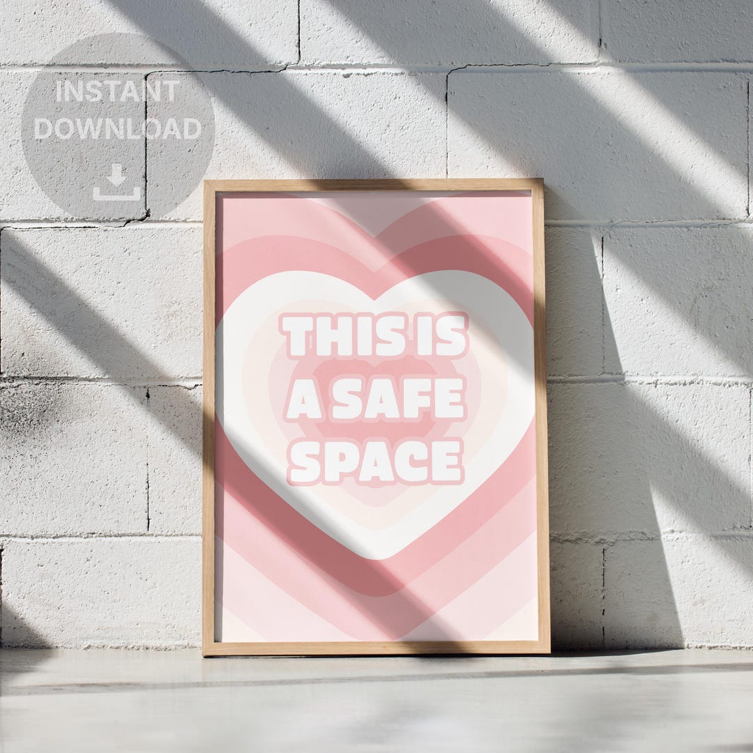 Safe Space Poster Counselor Door Sign Calm Down Corner Therapy Office ...