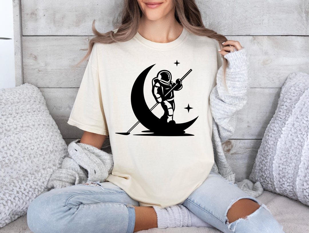 Comfort Colors® Astronaut and Moon Shirt, Moon T Shirt, Space Shirt ...