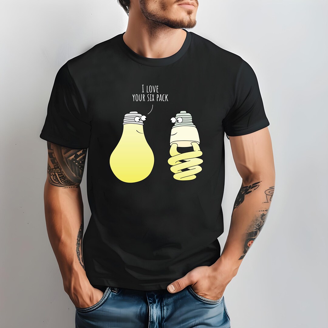 Comic Light Bulb Six Pack Shirt - Funny Electrician Gift - Etsy