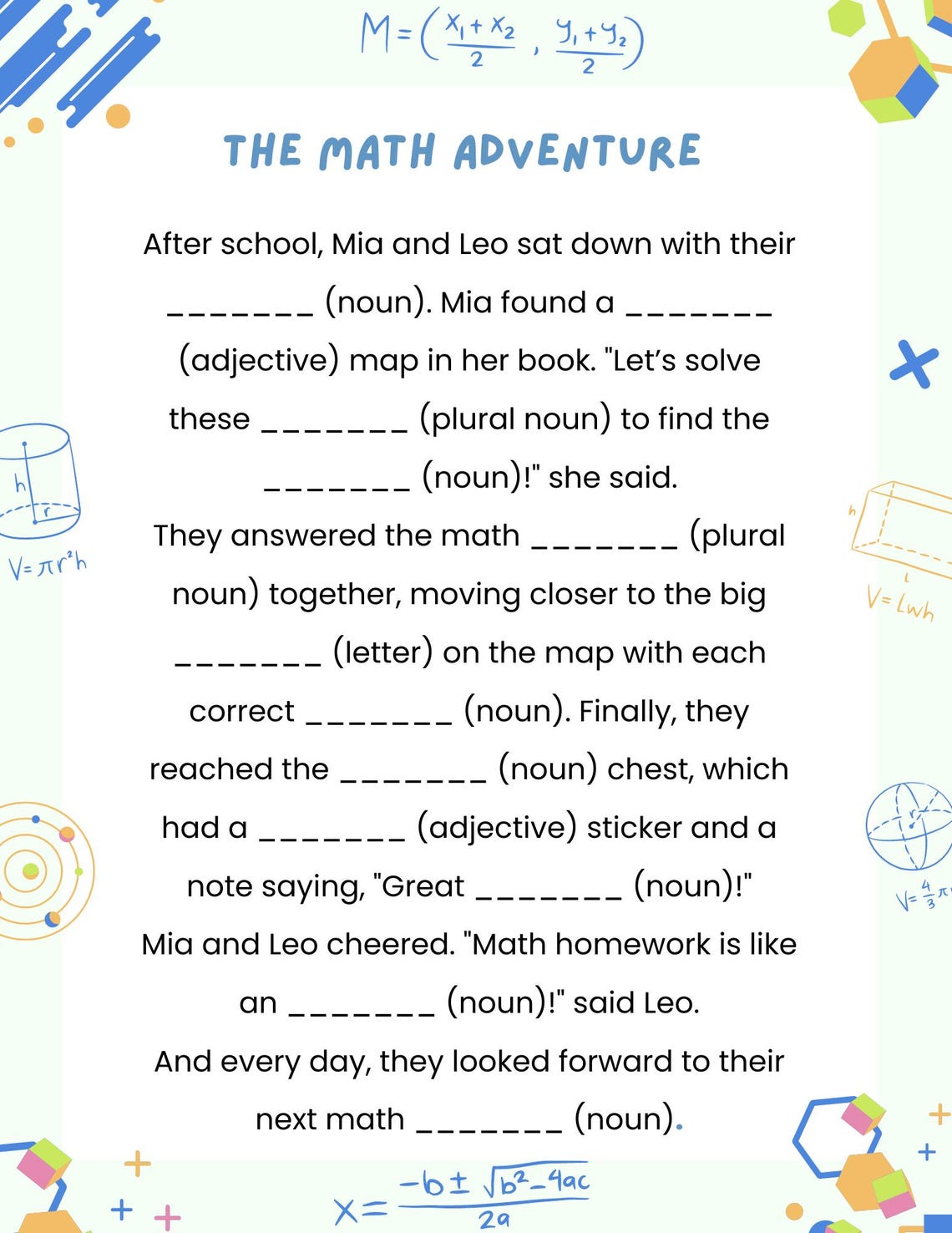 60 Pages of Fun Kids' Digital Printable Mad Libs,creative Writing ...