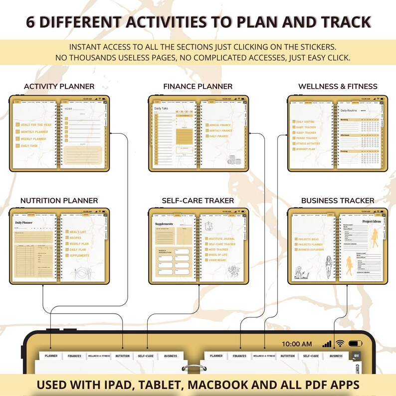 Fully Hyperlinked Planner 2024 - 2025 | Monthly and Weekly | Horizontal ...