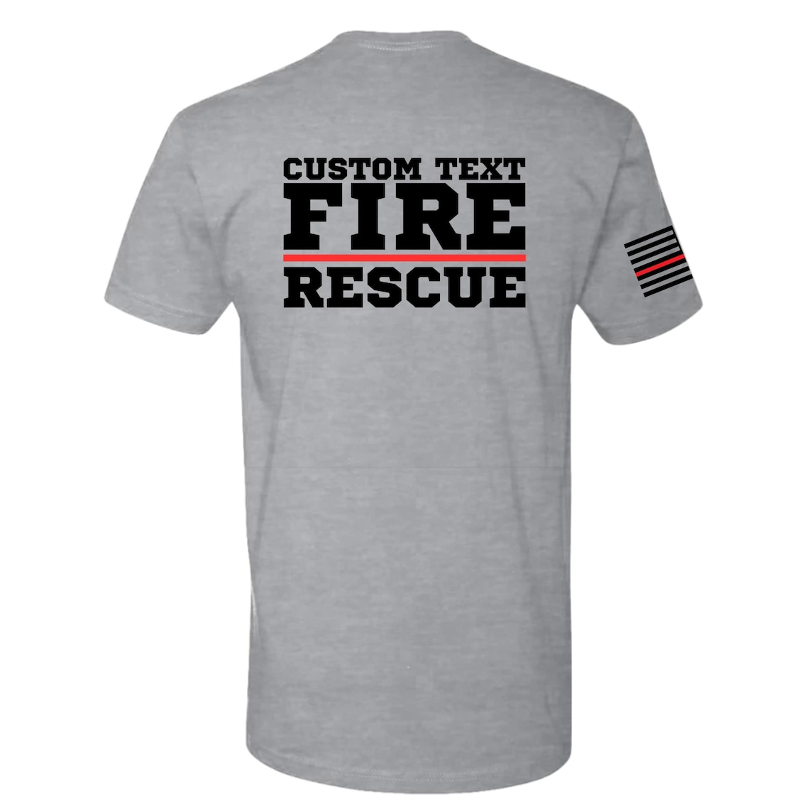 Custom Fire/rescue Shirt With Flag on Sleeve and Custom Number in ...