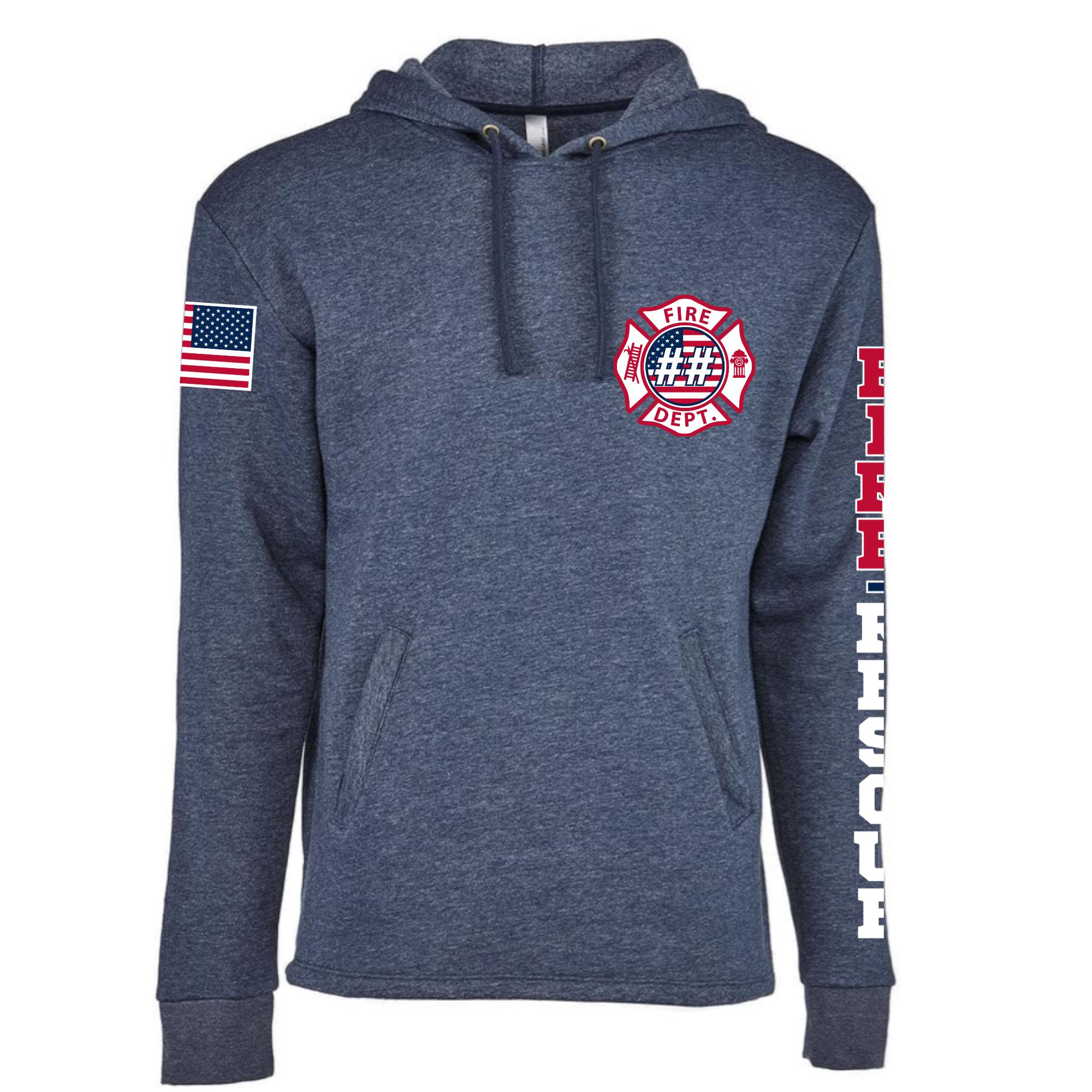 Customizable Fire Rescue / Fire Department - Flag Lettering Long Sleeve ...