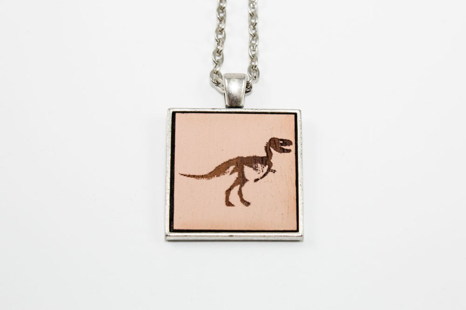 T-rex Skeleton Pendant - Laser Engraved Wood Dinosaur Bones Necklace ...