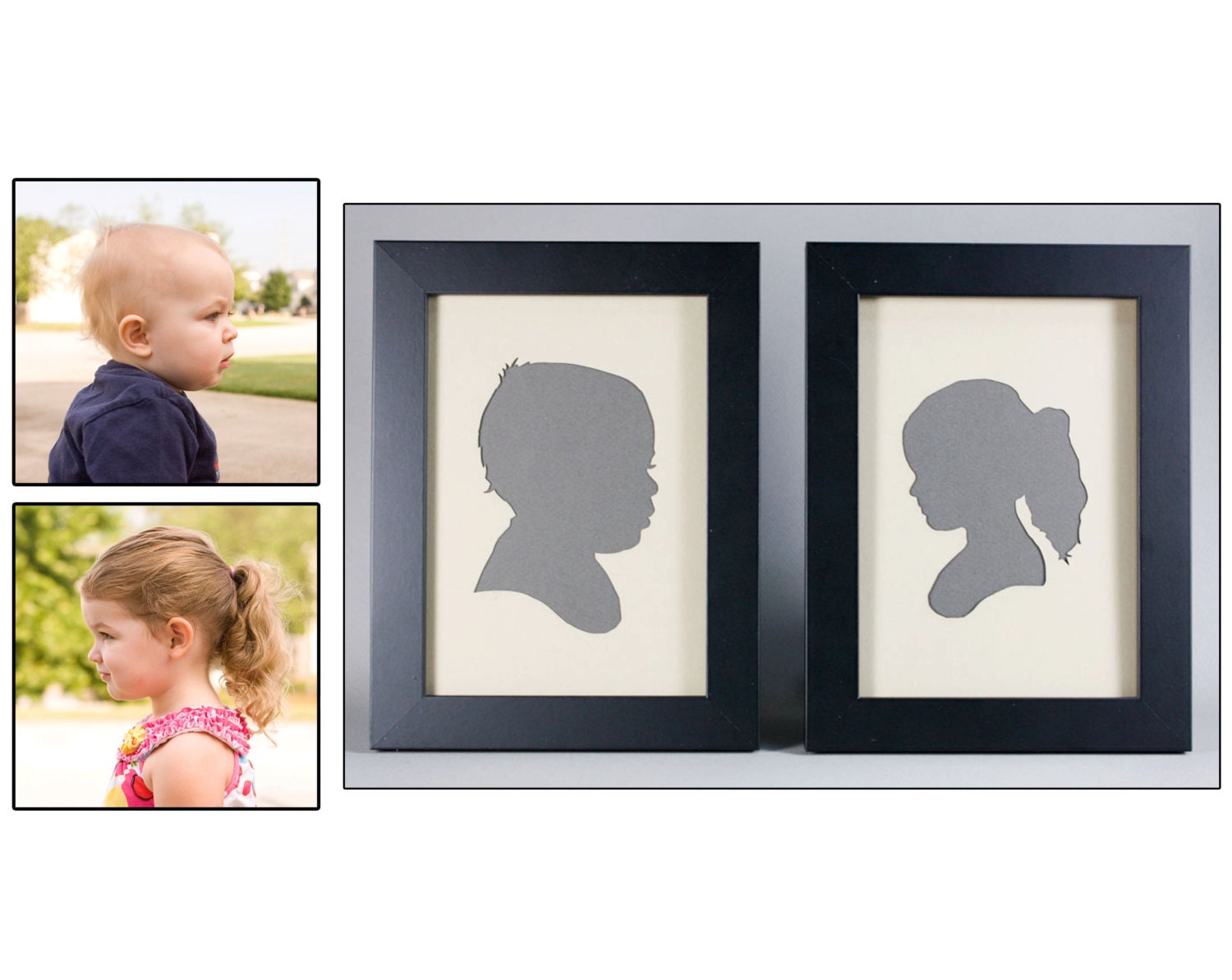 Personalized Papercut Portrait Custom Children's - Etsy