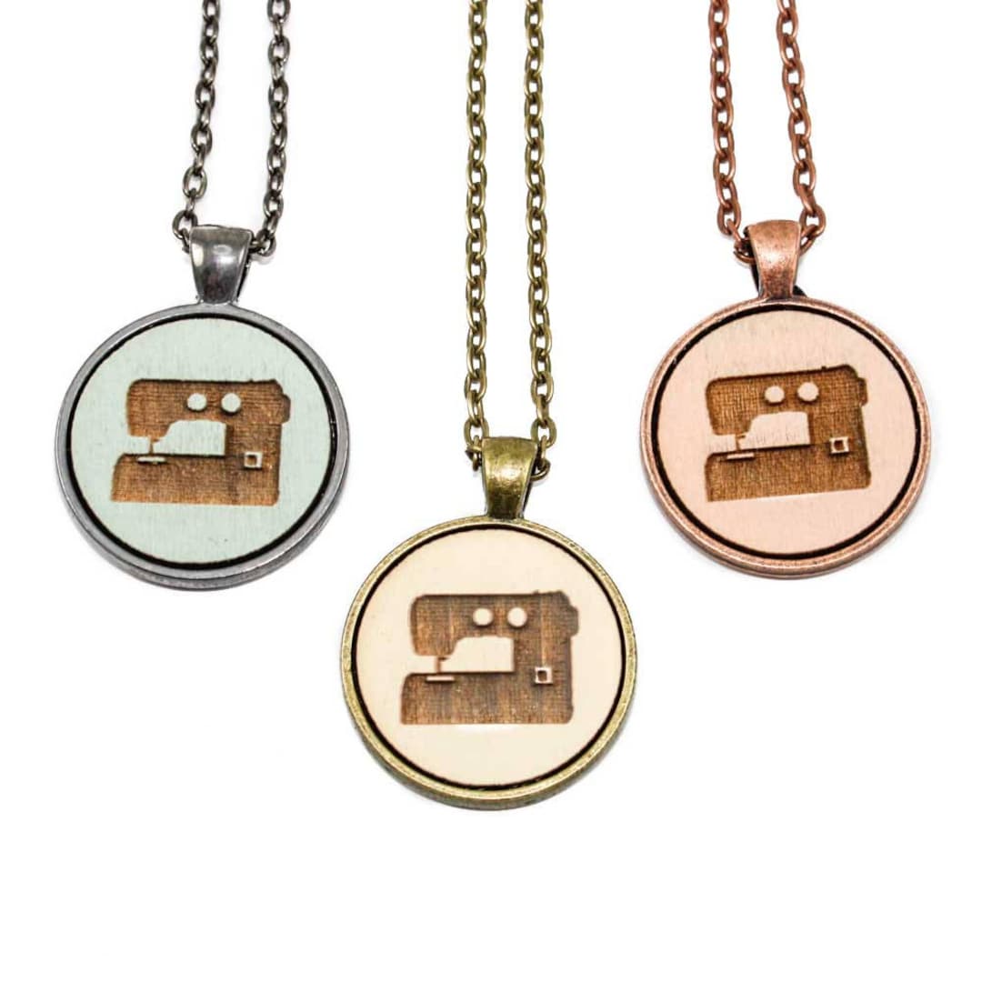 Sewing Machine Pendant - Laser Engraved Wood (choose Your Color / Made ...