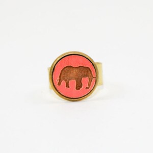 Elephant Ring Laser Cut Engraved Wood in Adjustable - Etsy
