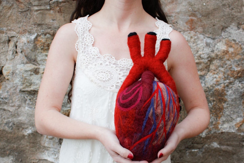 Heartfelt XL Anatomical Heart Needle Felted Organ - Etsy