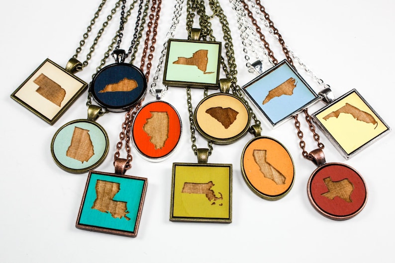 Custom Country Pendant - Personalized Handmade Jewelry With Map Laser ...
