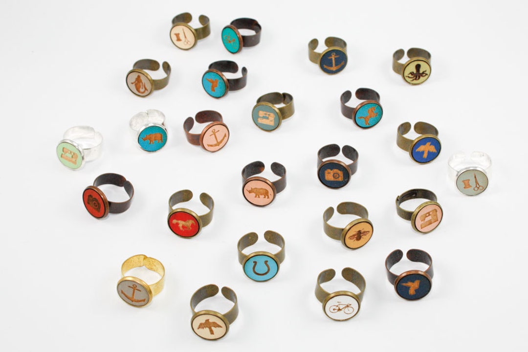 Custom Laser Cut Round Ring - Engraved Wood in Adjustable Setting ...