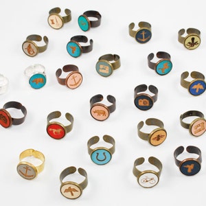 Custom Laser Cut Round Ring - Engraved Wood in Adjustable Setting ...