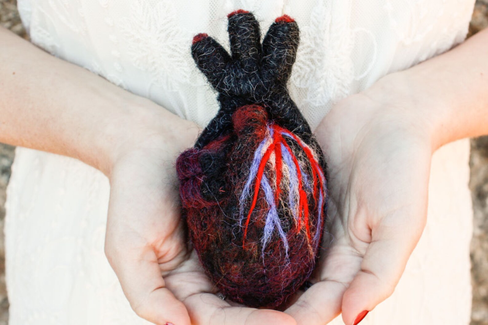 HeartFelt Black Anatomical Heart | Etsy