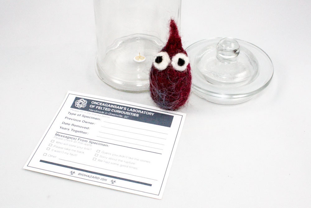 Felted Gallbladder W/ Personalized Specimen Label - Quirky Get Well ...