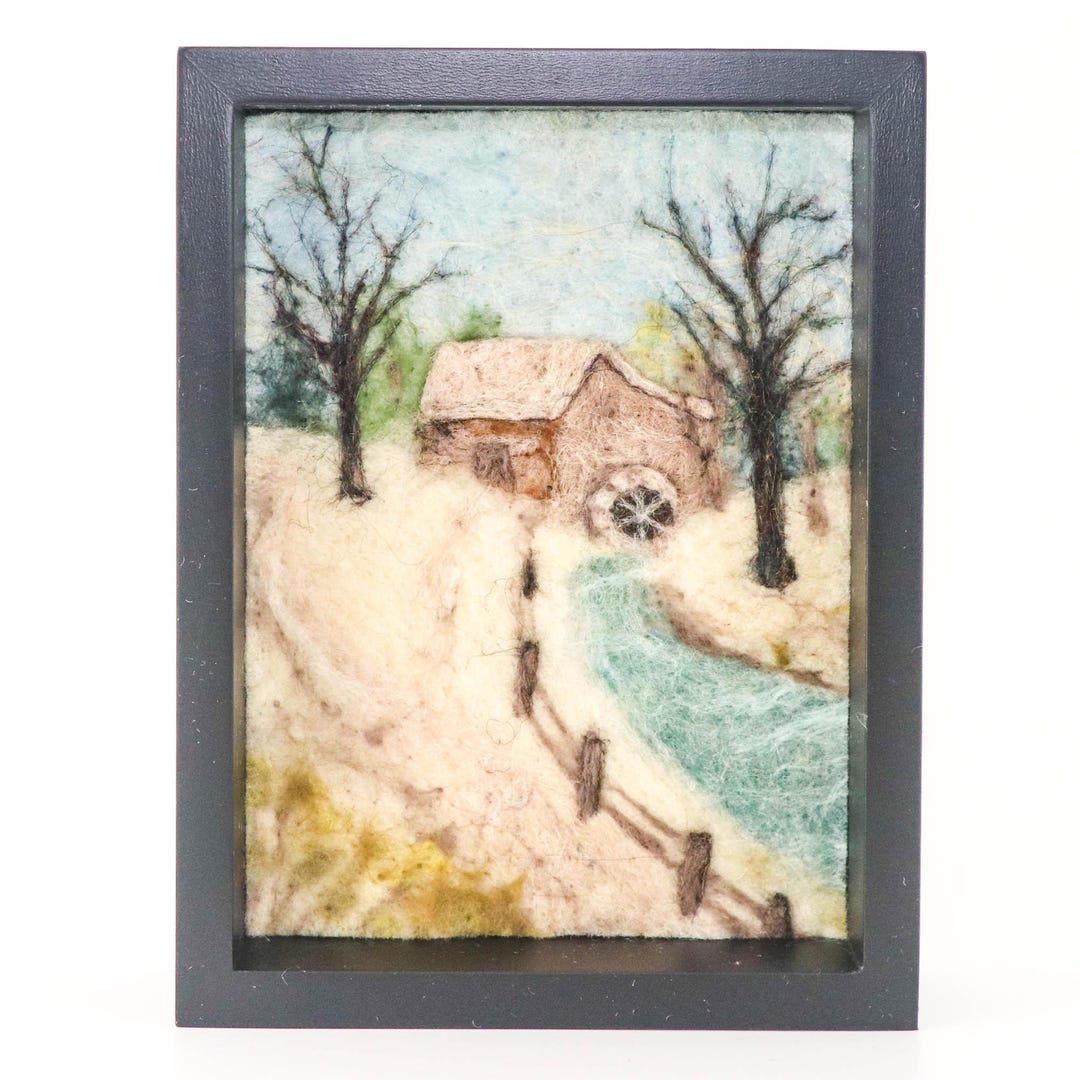 Needle Felted Wool Landscape Painting, Snow Scene #7 (5x7) - Etsy