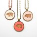 Pig Pendant - Laser Engraved Wooden Cameo Necklace Featuring Farm ...