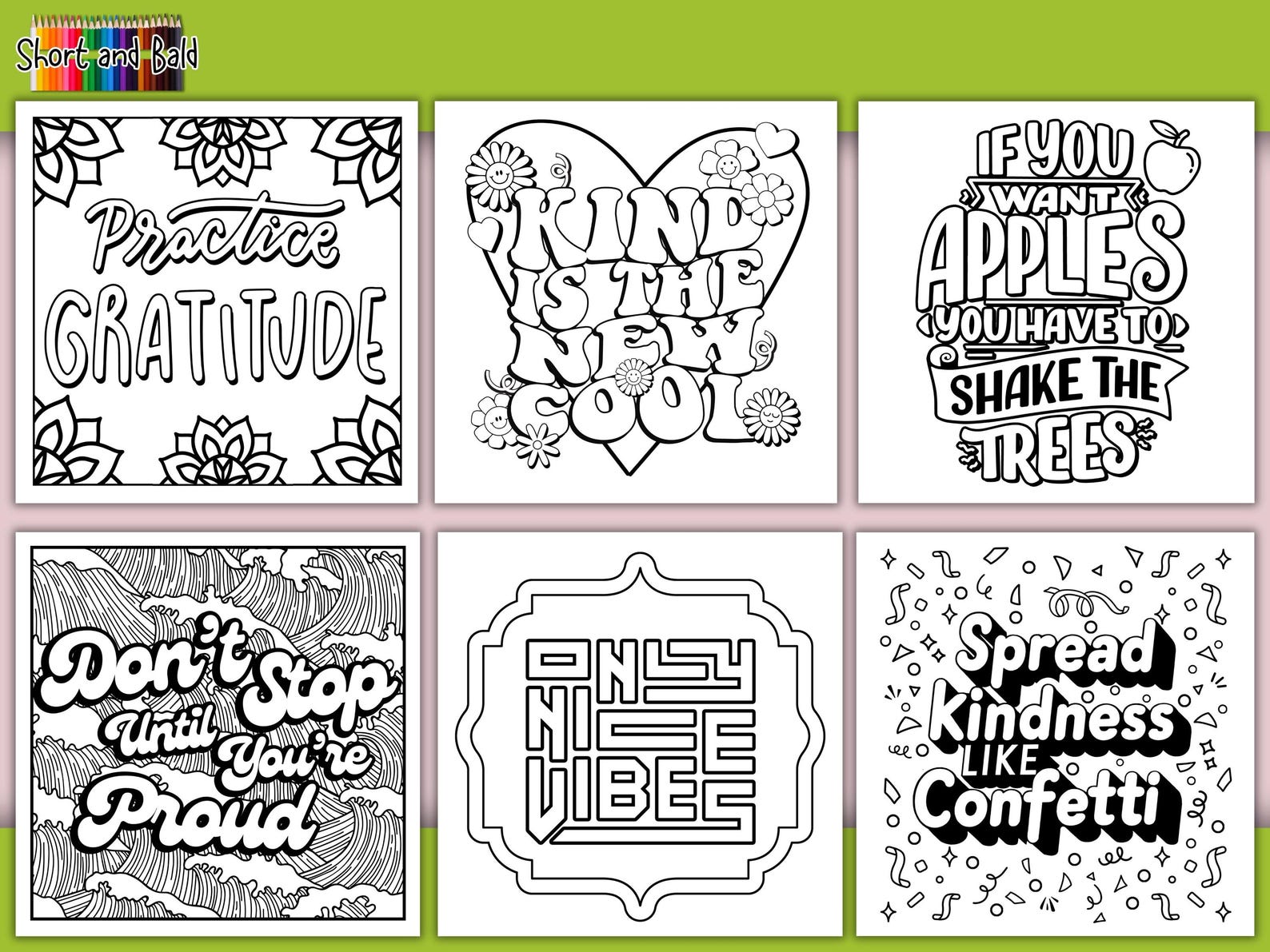 Aspire to Inspire Coloring Pages 1 by Short and Bald, Bold Easy ...
