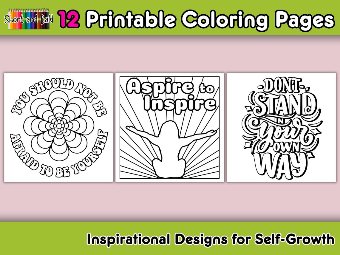 Aspire to Inspire Coloring Pages 1 by Short and Bald, Bold Easy ...