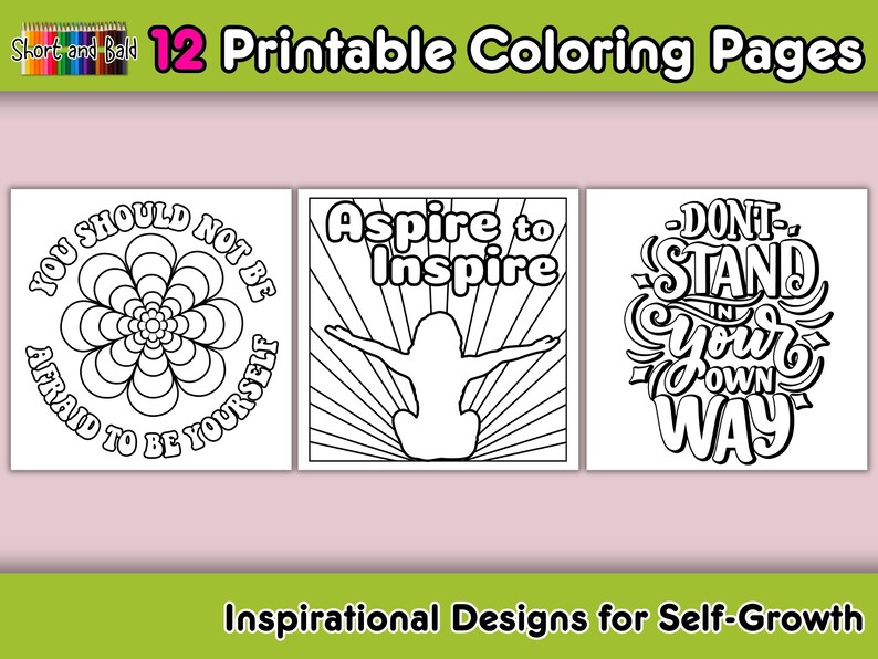Aspire to Inspire Coloring Pages 1 by Short and Bald, Bold Easy ...