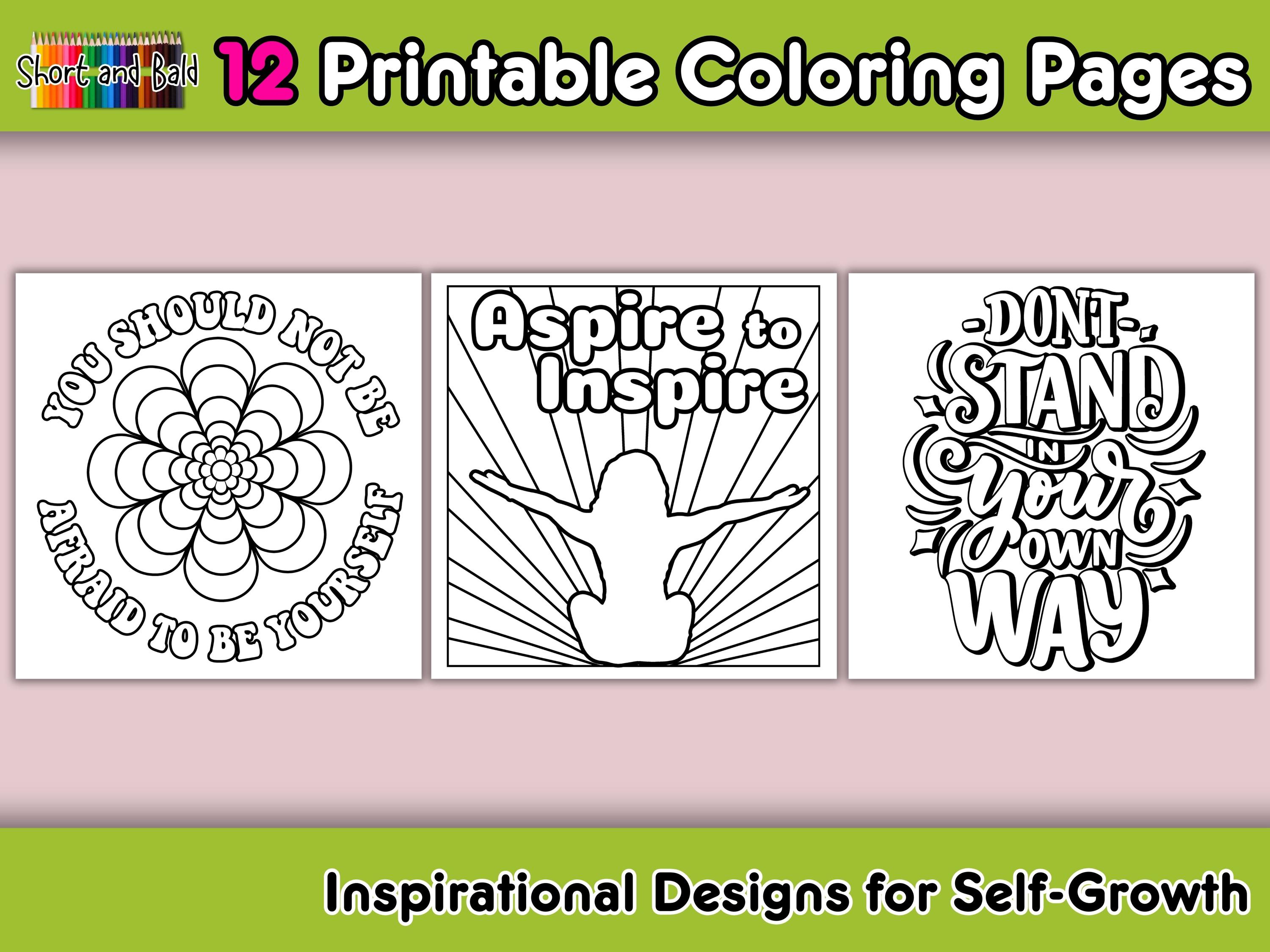 Aspire to Inspire Coloring Pages 1 by Short and Bald, Bold Easy ...