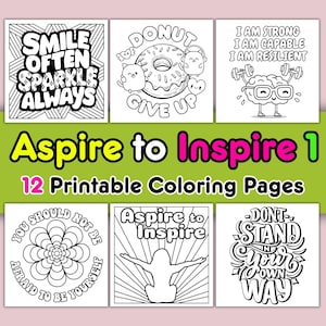 Aspire to Inspire Coloring Pages 1 by Short and Bald, Bold Easy ...