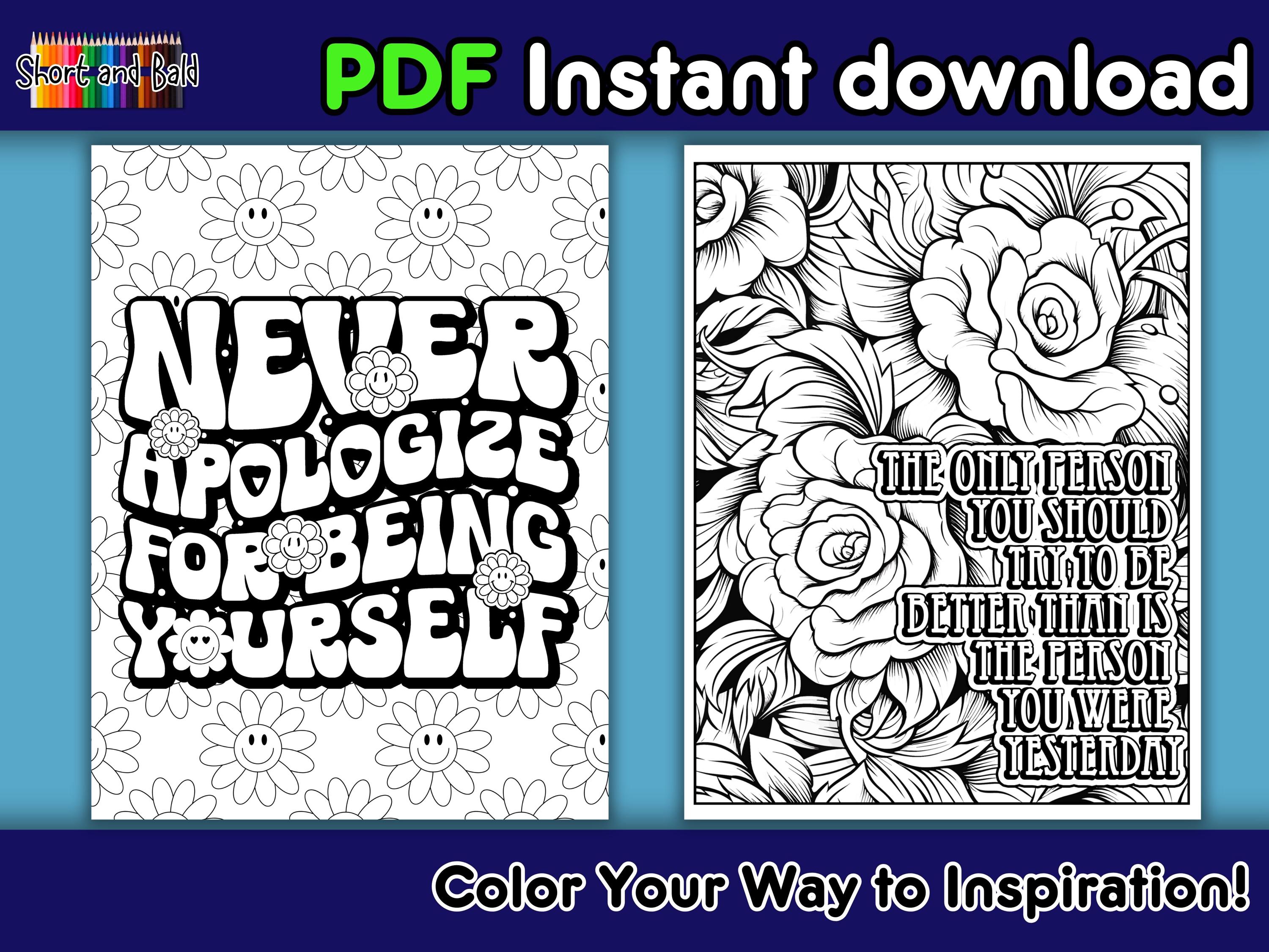 Be Inspired Coloring Pages #3 by Short and Bald, Inspirational Quotes ...