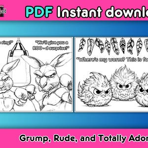 Funny Grumpy Animal Coloring Pages 3 by Short and Bald, Cute Grumpy ...