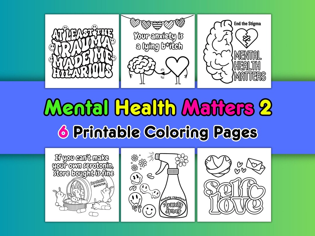 Mental Health Matters Coloring Pages #2 by Short and Bald, Bold Easy ...