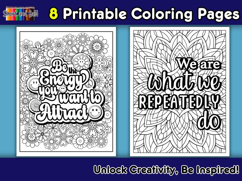 Be Inspired Coloring Pages #3 by Short and Bald, Inspirational Quotes ...
