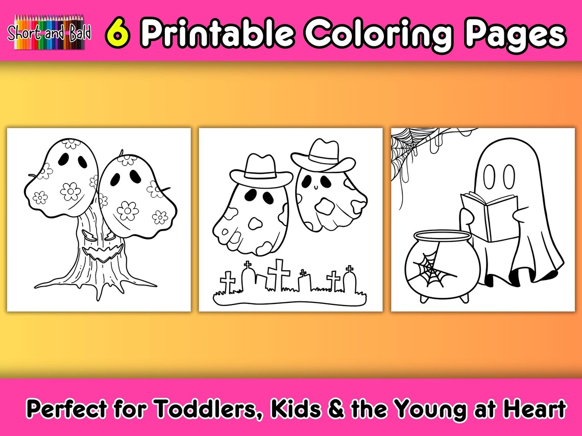 Spooky Ghosts, Cute Halloween Coloring Pages by Short and Bald ...