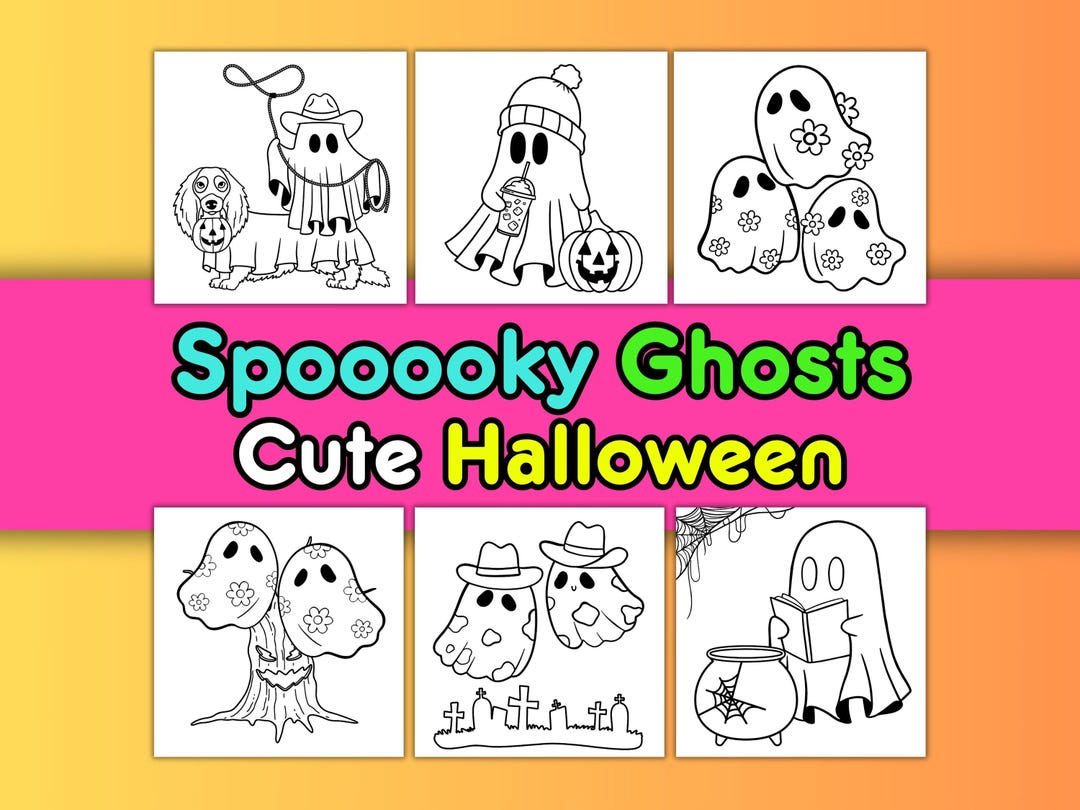 Spooky Ghosts, Cute Halloween Coloring Pages by Short and Bald ...
