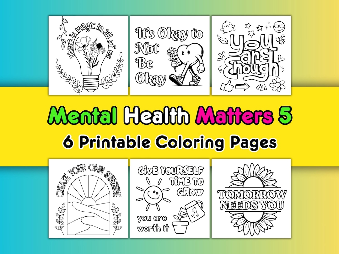Mental Health Matters Coloring Pages #5 by Short and Bald, Bold Easy ...