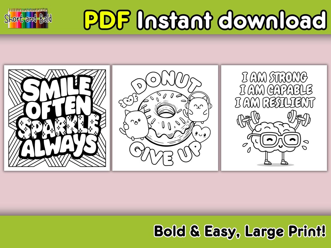 Aspire to Inspire Coloring Pages #1 by Short and Bald, Bold Easy ...