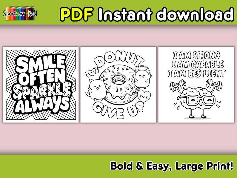 Aspire to Inspire Coloring Pages #1 by Short and Bald, Bold Easy ...