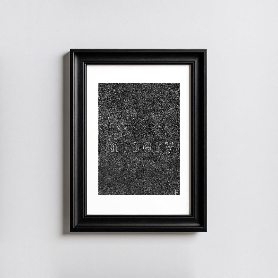 Misery Scribble Art Print Mental Health Wall Decor, Dark Humor ...