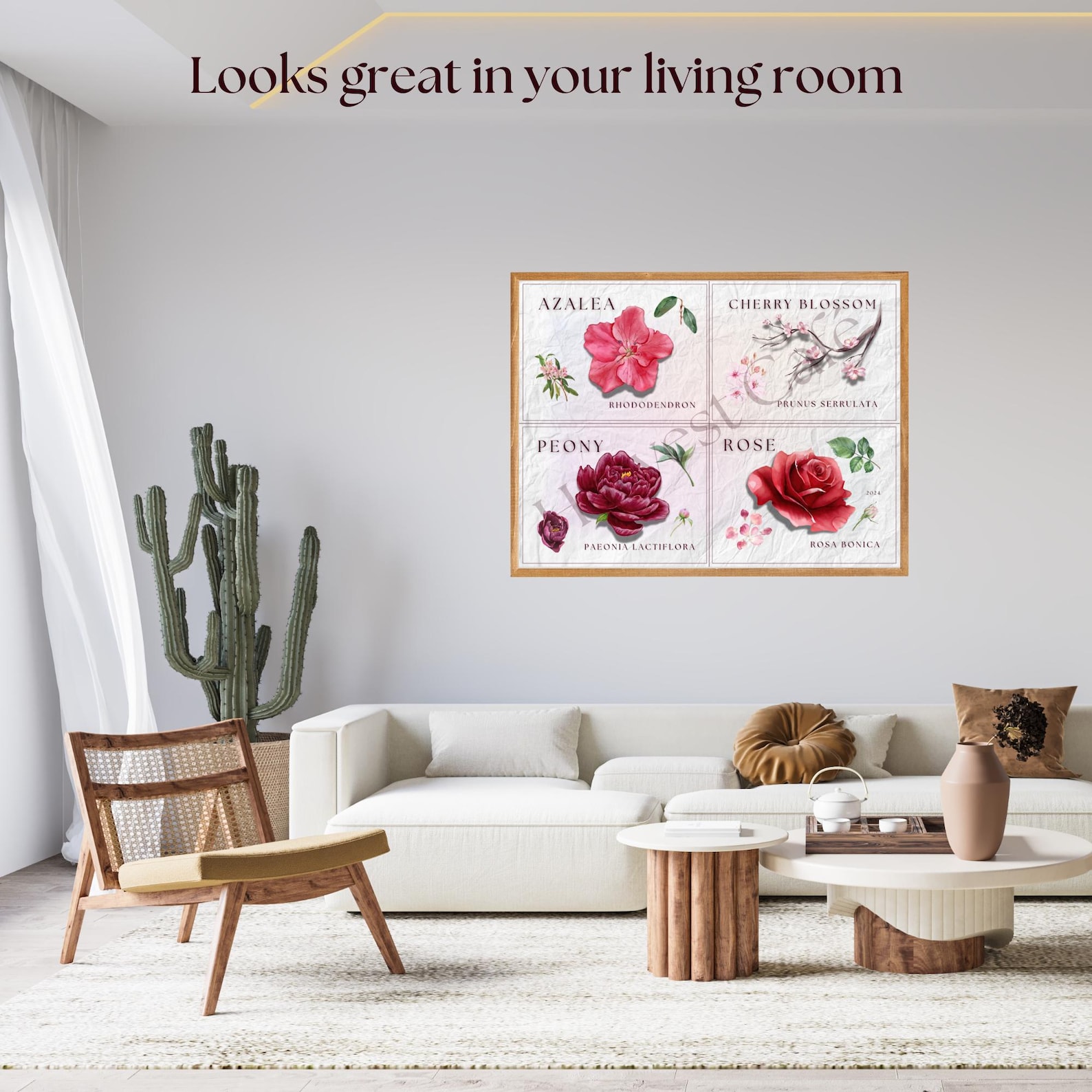 Vintage Botanical Flower Print Set – Pink Floral Wall Art – Printable ...