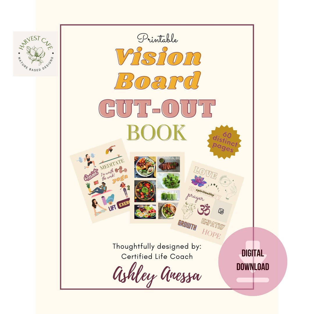 Vision Board Cut-out Book for Goal Setting and Inspiration | 62 Pages ...