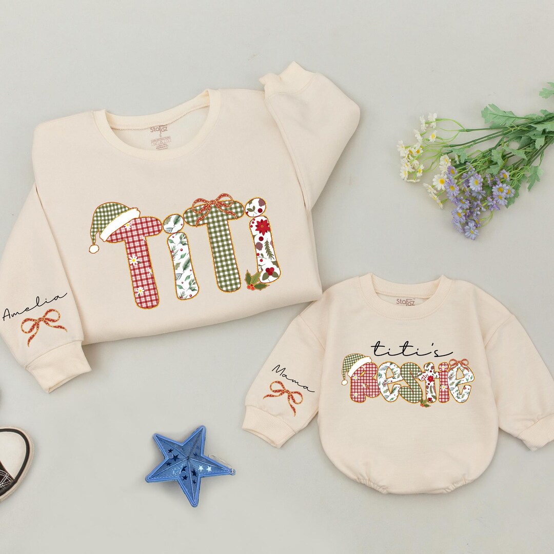 Custom Name Titi and Titi's Bestie Christmas Sweatshirts, Titi and ...