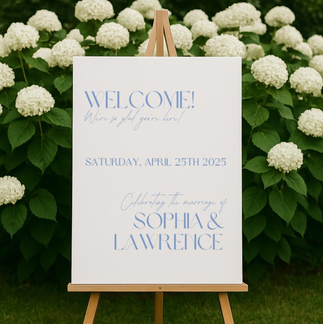 Blue Wedding Welcome Sign - Etsy