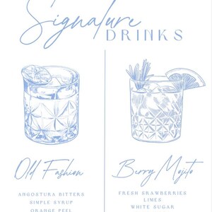 Blue Wedding Signature Drink Sign - Etsy
