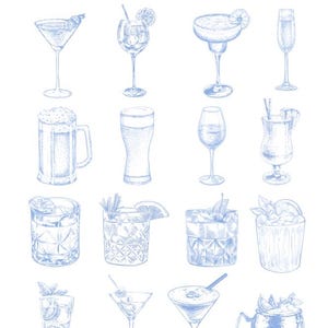 Blue Wedding Signature Drink Sign - Etsy