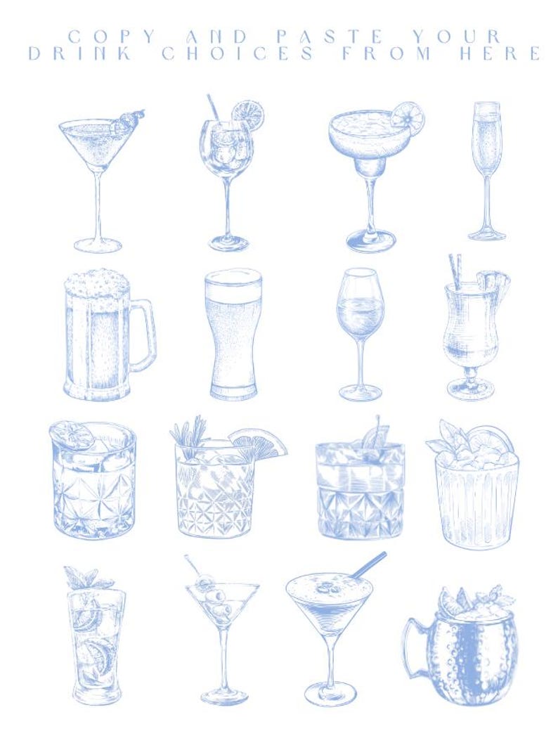 Blue Wedding Signature Drink Sign - Etsy