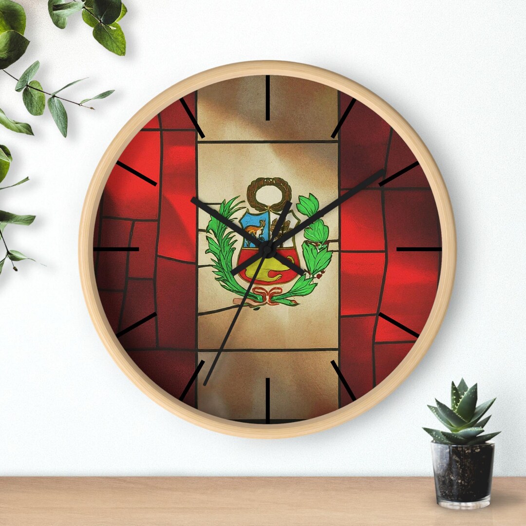 Peru Wall Clock, Custom Base and Hand, Gifts for Travelers, Gifts for ...