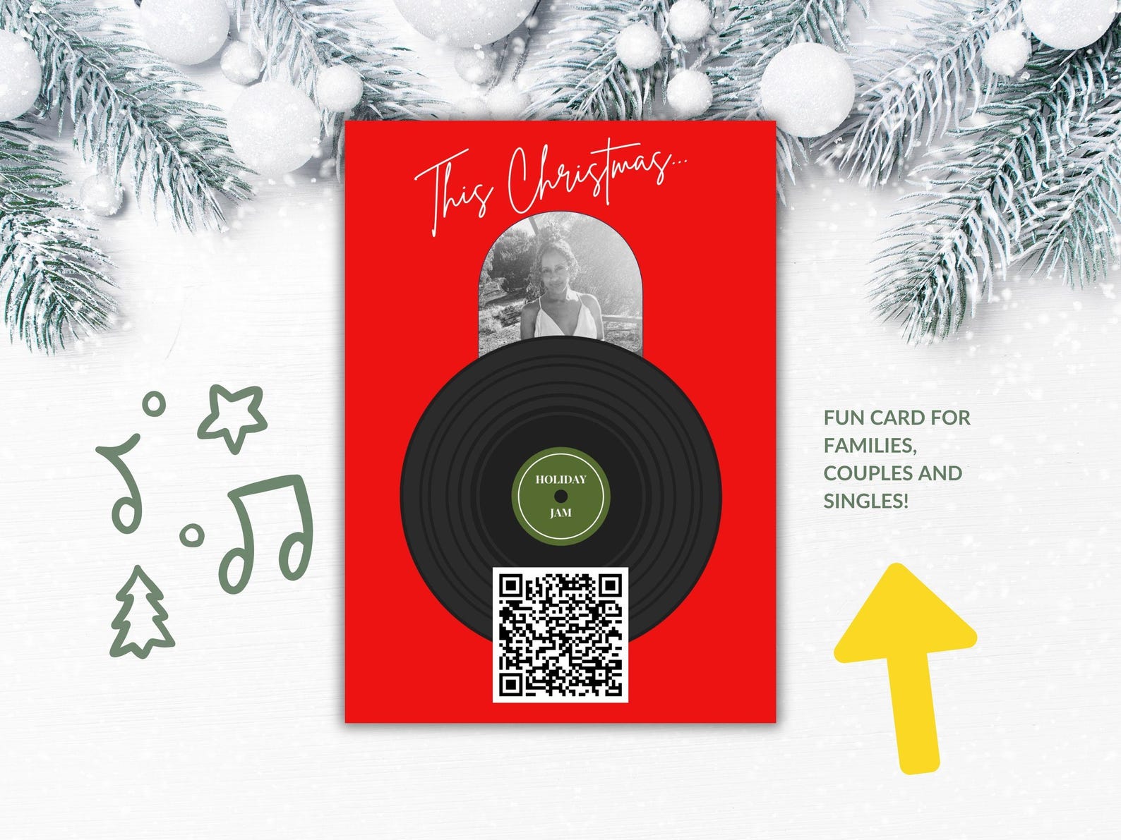 SPOTIFY Music Inspired Christmas Card, Fully Editable & Customizable ...
