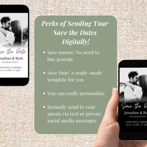 Minimalist Save the Date Digital E-invite Template, Photo, Digital ...
