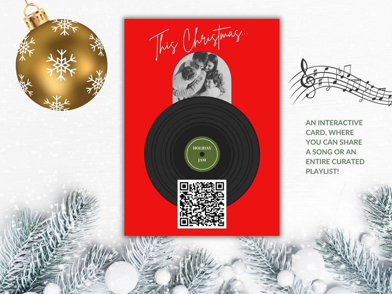 SPOTIFY Music Inspired Christmas Card, Fully Editable & Customizable ...