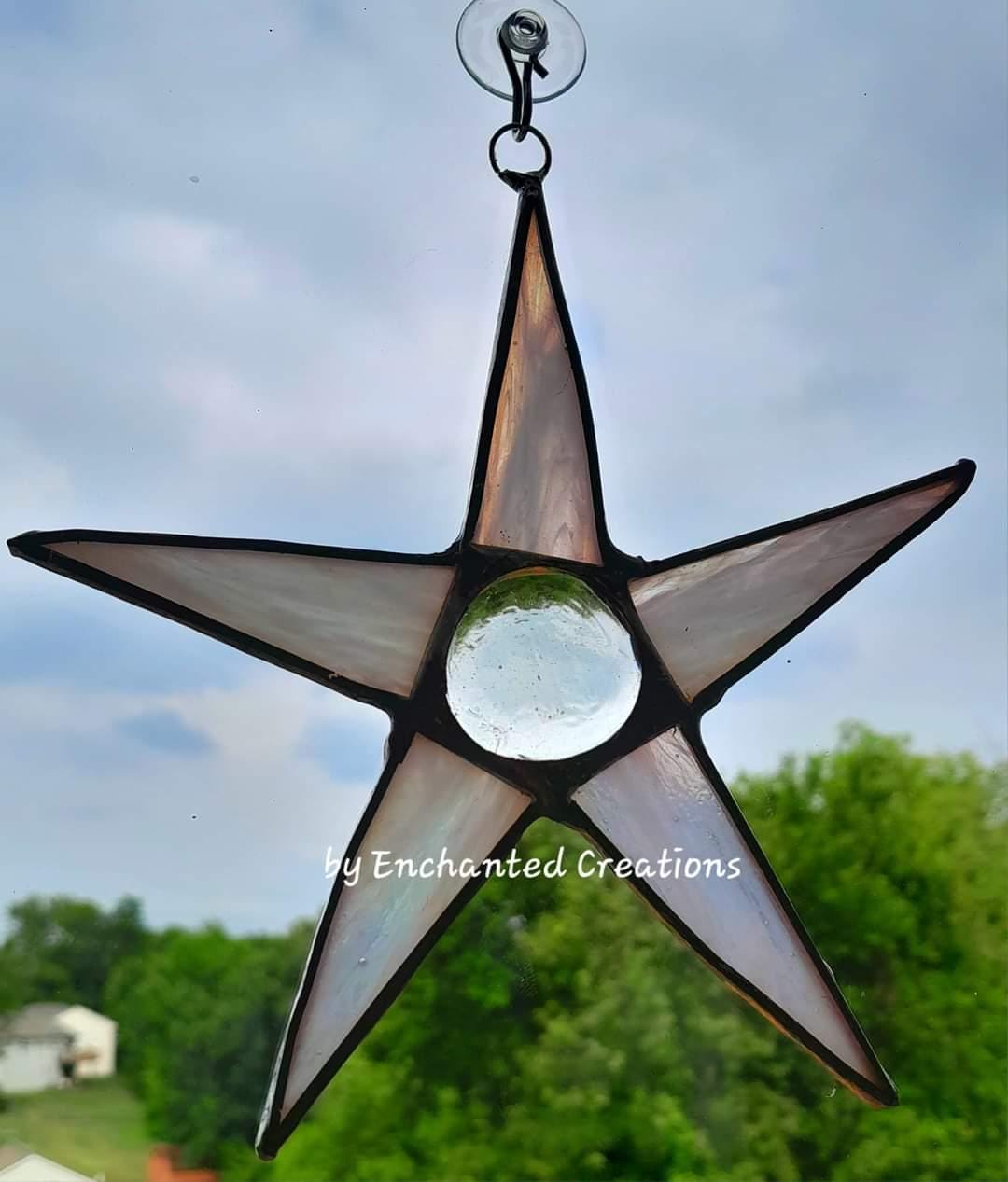 White Stained Glass Star - Etsy